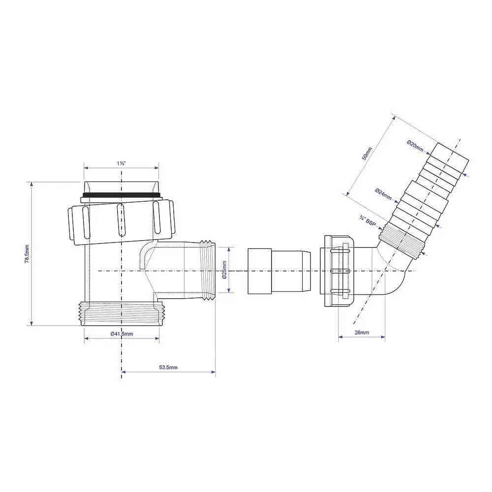 McAlpine Compression Tee Connector, White, 40mm | Camden Tools