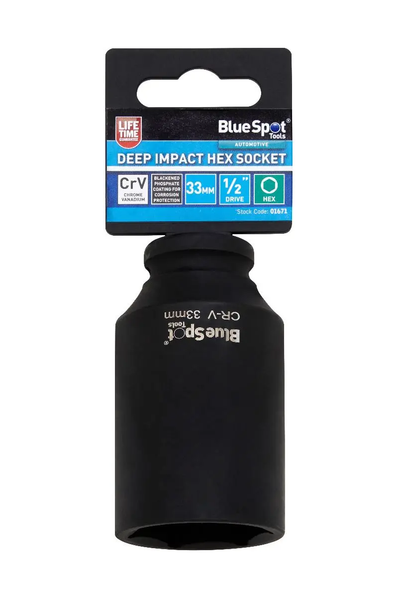 Blue Spot 33mm Deep Impact Hex Socket 1/2″ Drive | Camden Tools